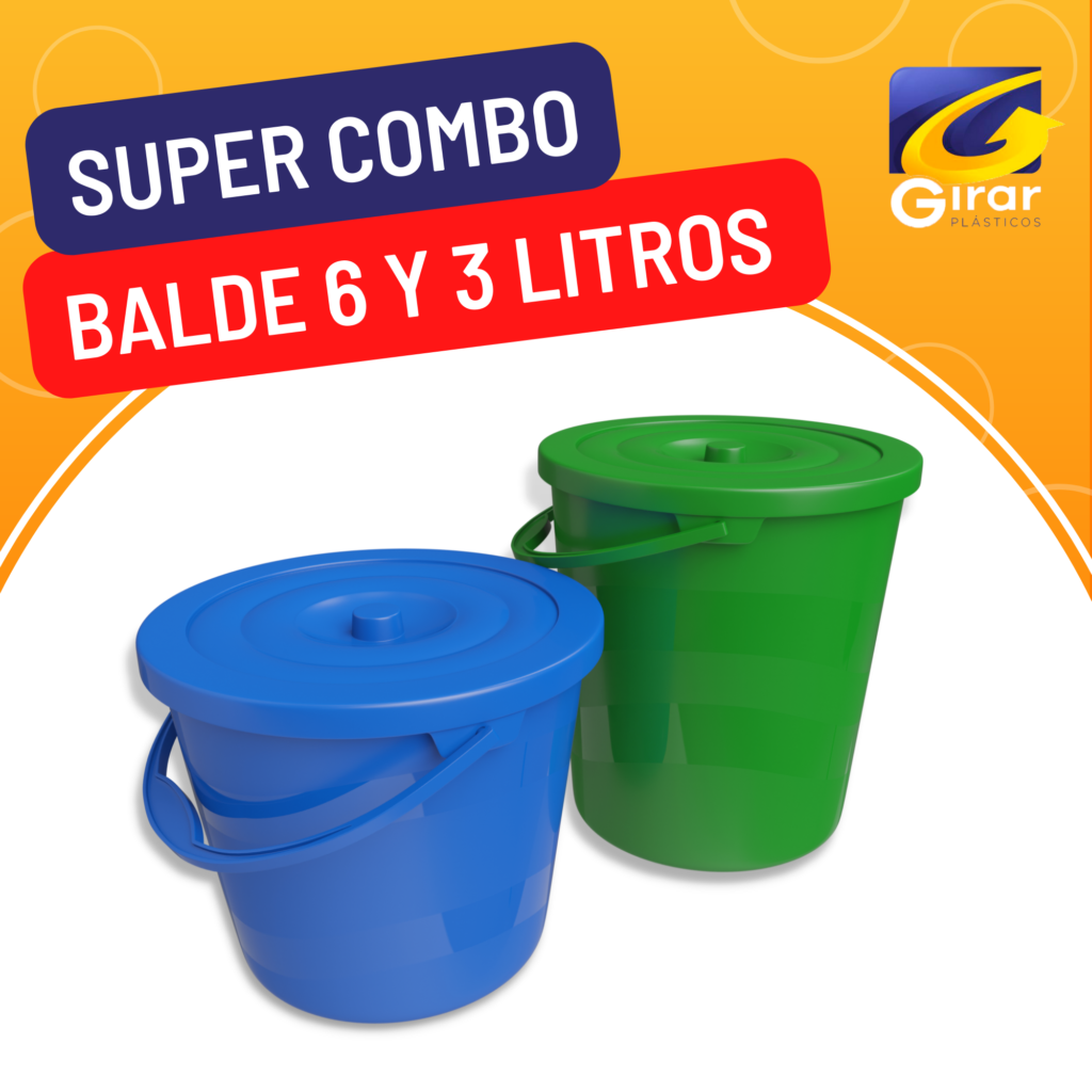 Combo Balde de 3 y 6 litros – Girar Plásticos Medellín